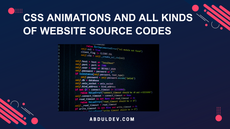CSS Animations and All Kinds of Website Source Codes