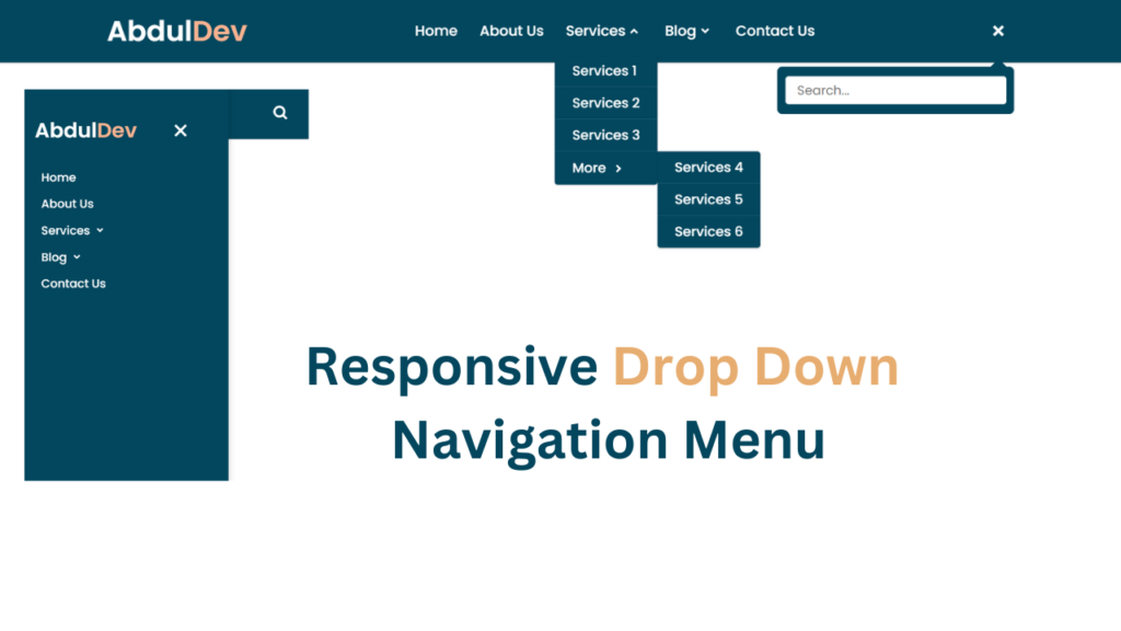 Responsive Sticky Navigation Bar Using HTML, CSS, JavaScript