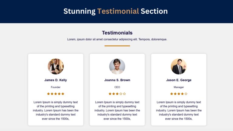 How To Create A Stunning Testimonial Section With Html And Css